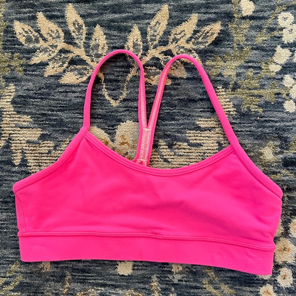 lululemon athletica | Tops | Lululemon Flow Y Bra Iv Zing Pink Light ...